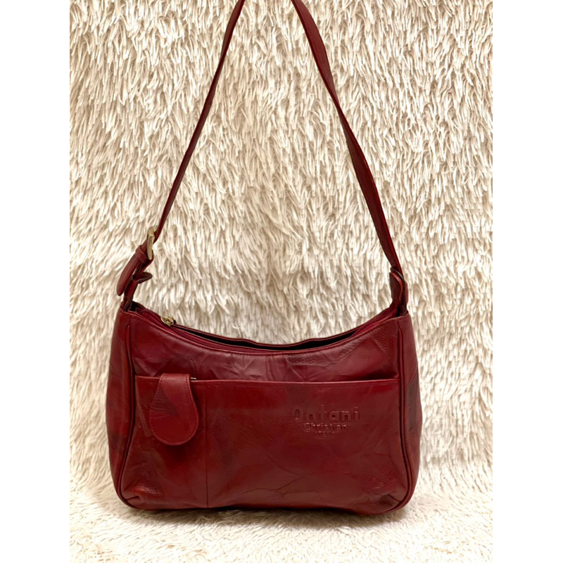 กระเป๋าหนัง มือสอง แบรนด์ Ontani Christian ITALY สภาพสวย มีช่องใส่ของ ...