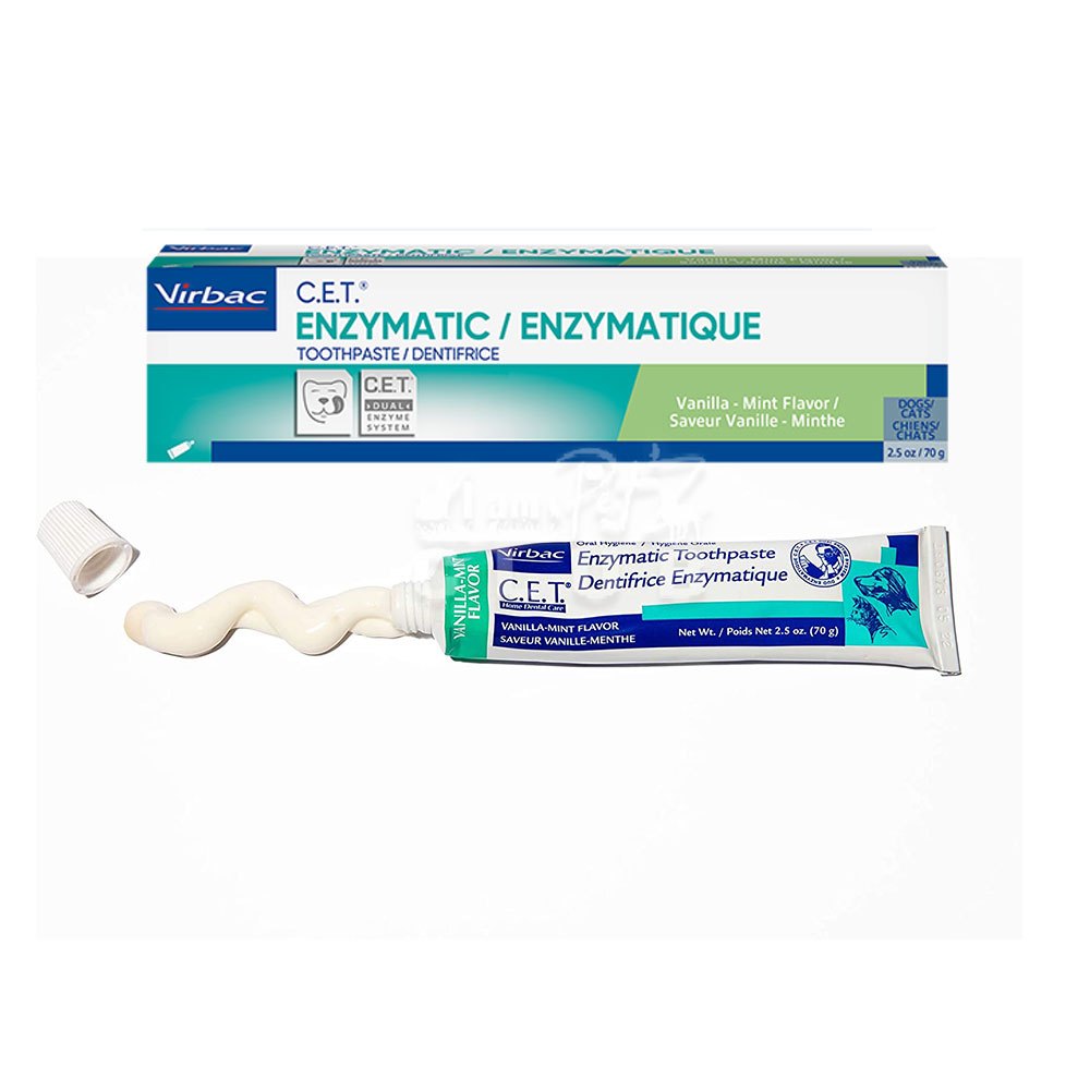 Virbac CET Toothpaste Vanilla-Mint Flavor [70g] ยาสีฟัน ป้ายฟัน รส ...