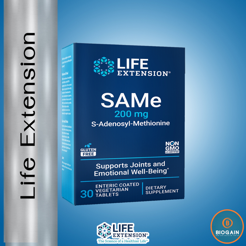 Life Extension SAMe S-Adenosyl-Methionine 200 mg / 30 Enteric-Coated ...