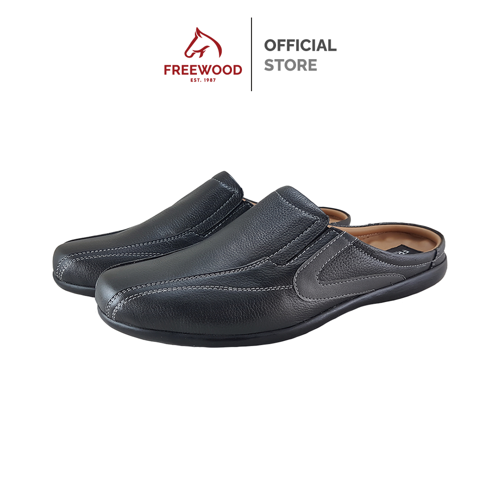 FREEWOOD OPEN HEEL CASUAL SHOES รองเท้าลำลองผู้ชาย หนังแท้ แบบเปิดส้น ...