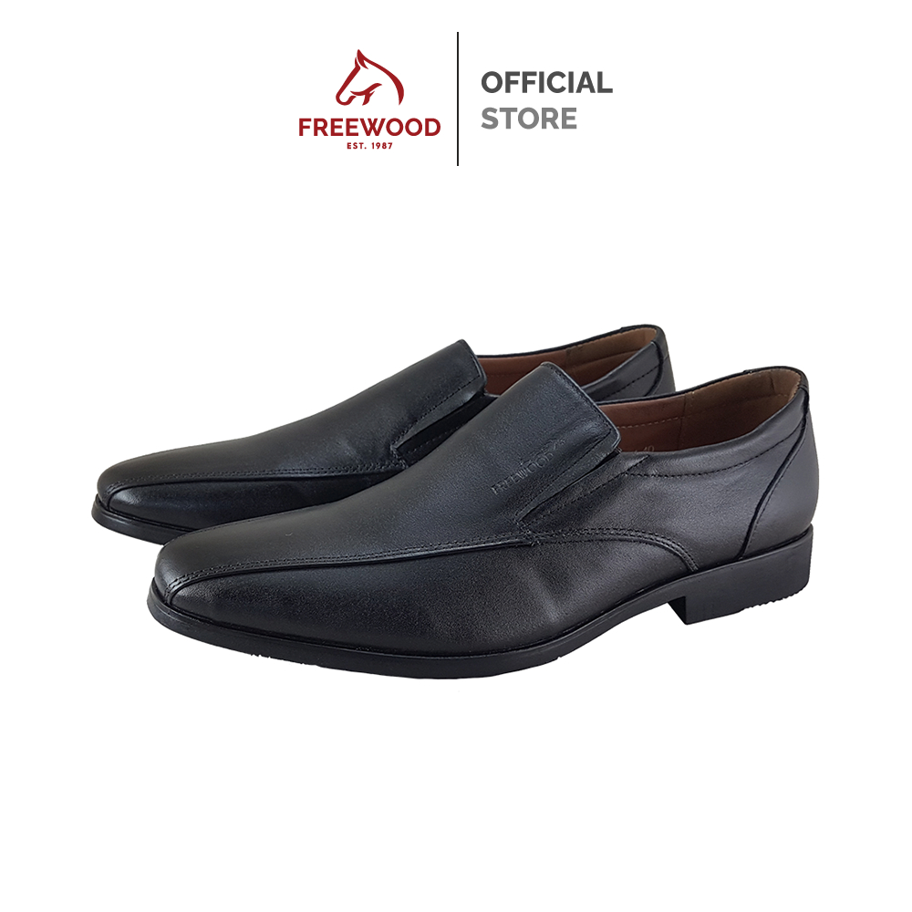 FREEWOOD BUSINESS SHOES รองเท้าคัทชูผู้ชาย หนังแท้ รุ่น 46-540 สีดำ ...