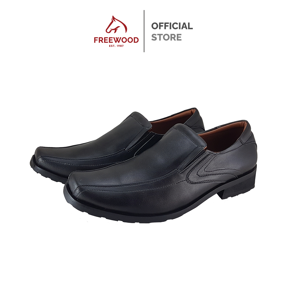 FREEWOOD BUSINESS SHOES รองเท้าคัทชูผู้ชาย หนังแท้ รุ่น 58-389 สีดำ ...