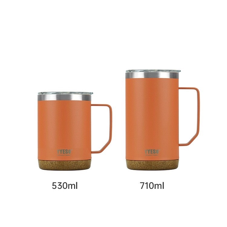 แก้วกาแฟTYESO มีหูจับ เก็บความเย็นดี สแตนเลส304ฐาน ขนาด530/710ml | Shopee Thailand