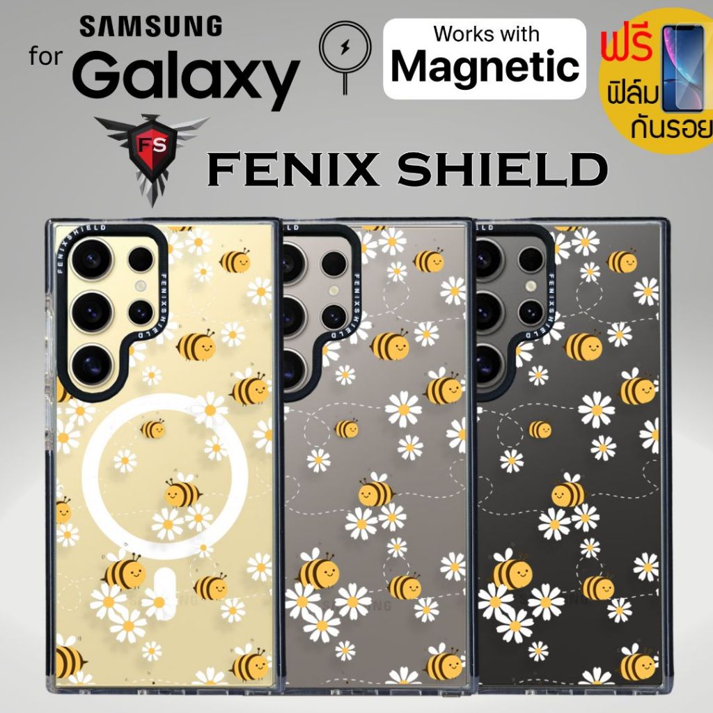 เคส FenixShield Ultra Hybrid [ FLOWER BEE ] สำหรับ Samsung Galaxy S24 / S23 / S22 / FE / Plus ...