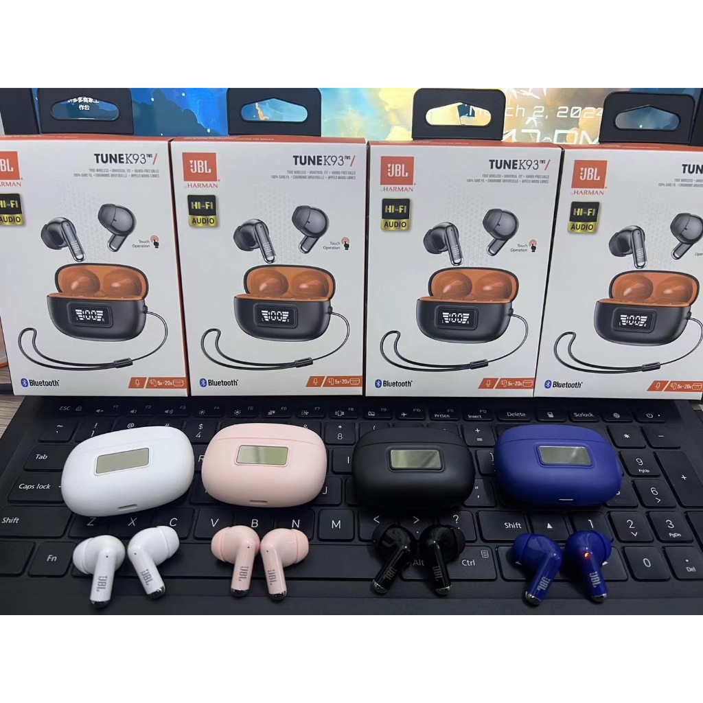 ใหม่ หูฟังเจบีแอล TUNEK 93TWS หูฟังบลูทูธ ไร้สาย จอแสดงผล ดิจิตอล แบบ ...