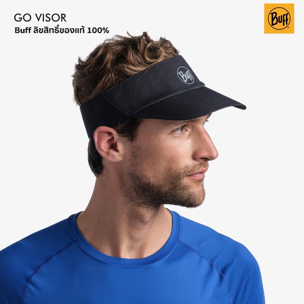 โปร 30 % Buff Go Visor หมวกวิ่งแบบครึ่งศีรษะ ปีกหมวกแข็งป้องกันแดดได้ดี มีแถบยืดด้านหลัง ...