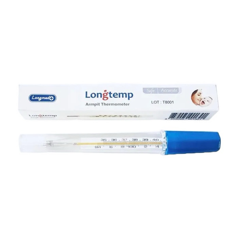 NEW ส่งไว ปรอทวัดไข้ อุณหภูมิ (พร้อมกล่องเก็บ) LONGTEMP ลองเทม ปรอทแก้ว ...