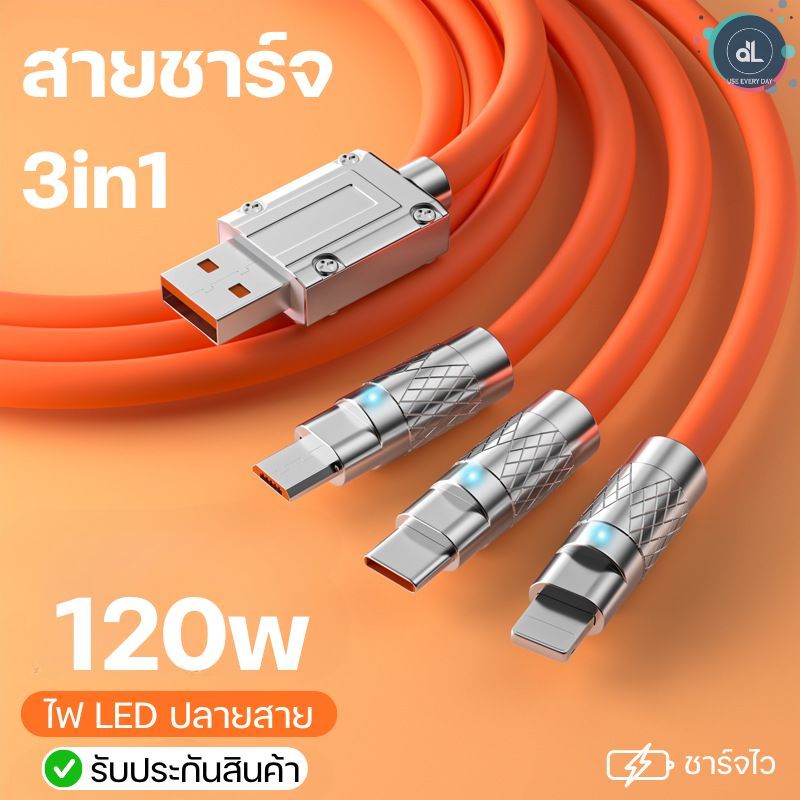 สายชาร์จเร็ว 3in1 รองรับหลายระบบ โอนถ่ายข้อมูลได้ Type Chiasmic USB ...