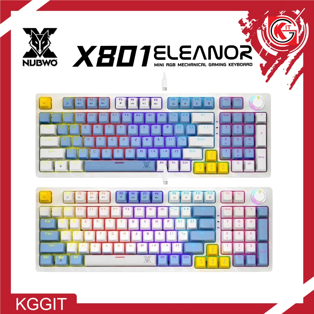 NUBWO X801 คีย์บอร์ดเกมมิ่ง 96ปุ่ม เปลี่ยนสวิตซ์ได้ Mechanical Gaming Keyboard CIY Switch MINI ...