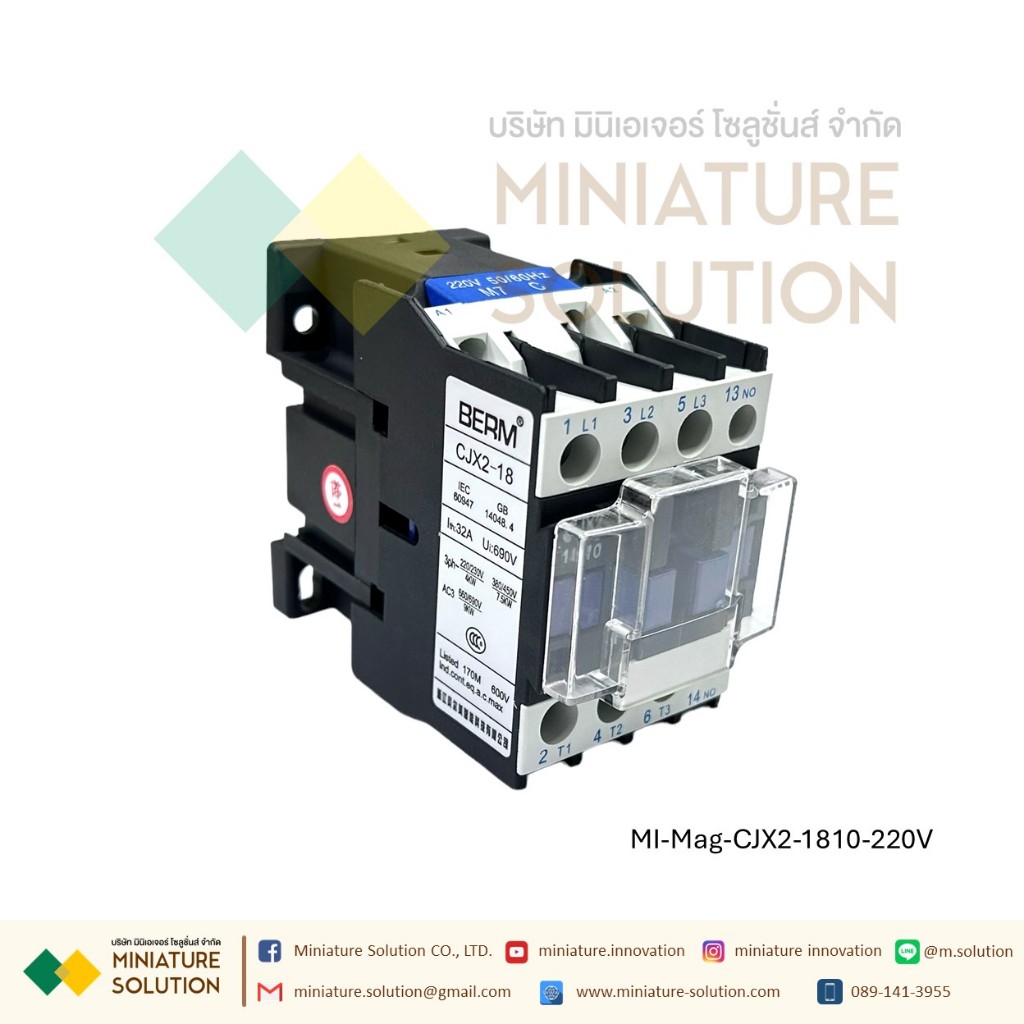 แมกเนติก AC - CJX2-0910/2510/3210 AC 220V Coil 35mm DIN Rail Mounting ...