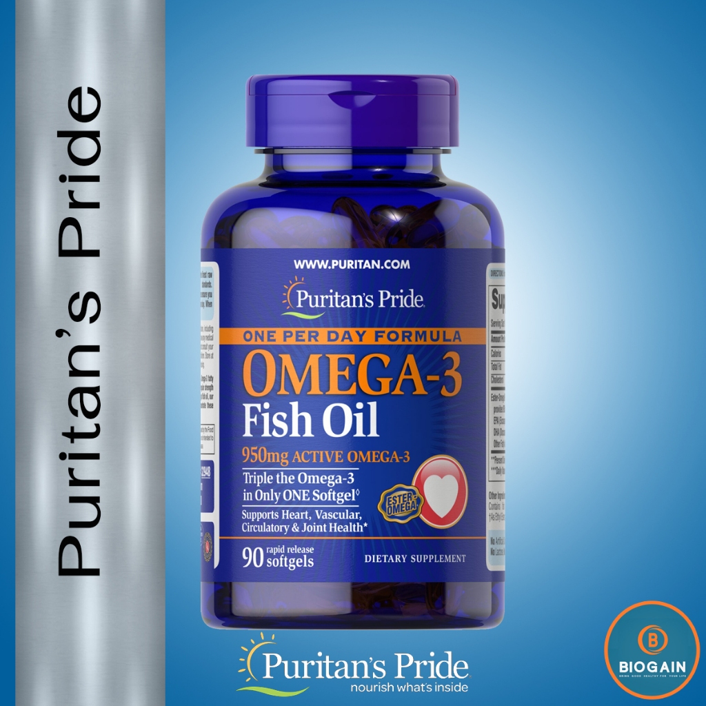 Puritan's Pride One Per Day Omega-3 Fish Oil 1400 mg (950 mg Active ...