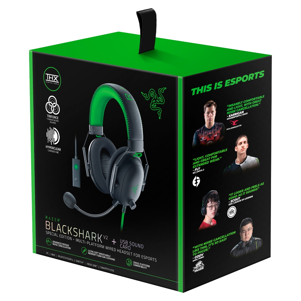 Razer BlackShark V2 + USB Sound Card Special Edition - Multi-Platform ...