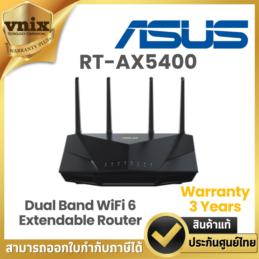 Asus RT-AX5400 เราเตอร์ Dual Band WiFi 6 Extendable Router By Vnix ...