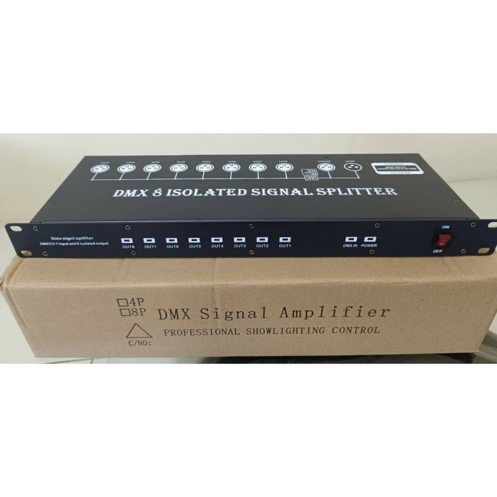 Booster บูสเตอร์ ขยายสัญญาณ DMX 1 IN 8 OUT DMX SPLITTER 8 CH คุณภาพมาต ...