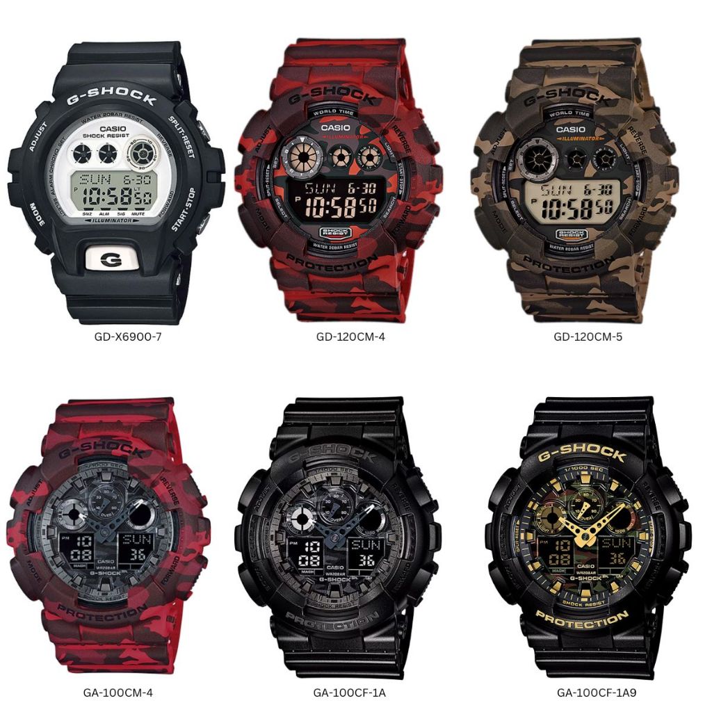 นาฬิกาข้อมือ Casio G-Shock camouflage GD-X6900-7 GD-120CM-8 GD-120BT-1 ...