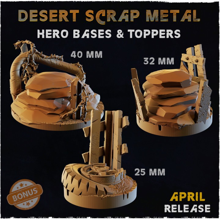 Desert Scrap Metal miniature bases ฐานโมเดล warhammer 40k aos [Designed ...