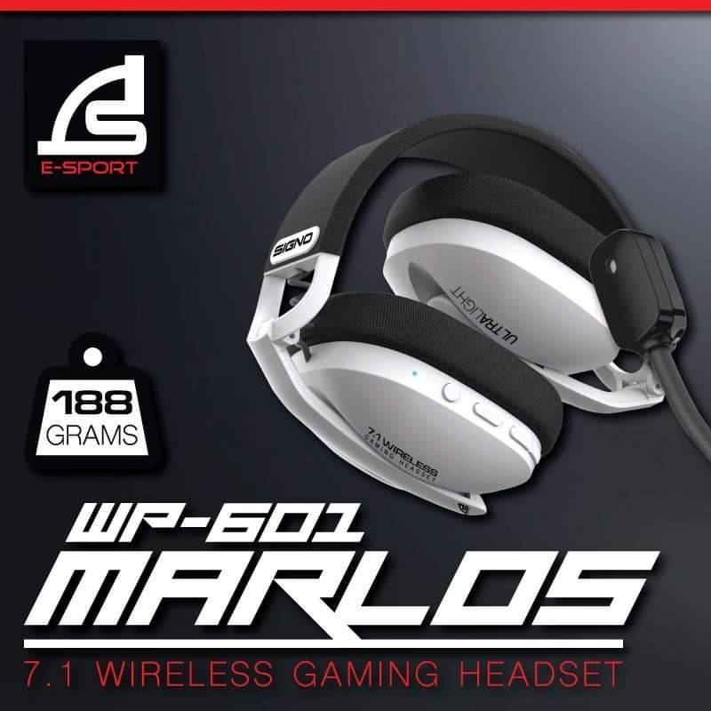 SIGNO WP-601 MARLOS 7.1 SOUND เชื่อมต่อได้3ระบบ หูฟังเกมส์ หูฟังไร้สาย ...