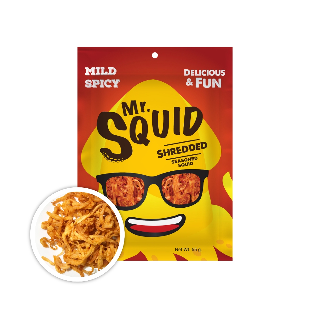 มิสเตอร์สควิด ปลาหมึกเส้น Mr.Squid Seasoned & Shredded Squid Mild Spicy 65g | Shopee Thailand