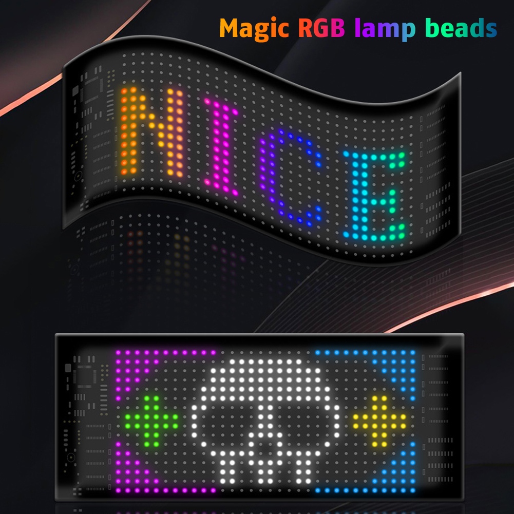 USB Car Display Scrolling LED Signs 5V RGB Pattern Graffiti Scrolling ...