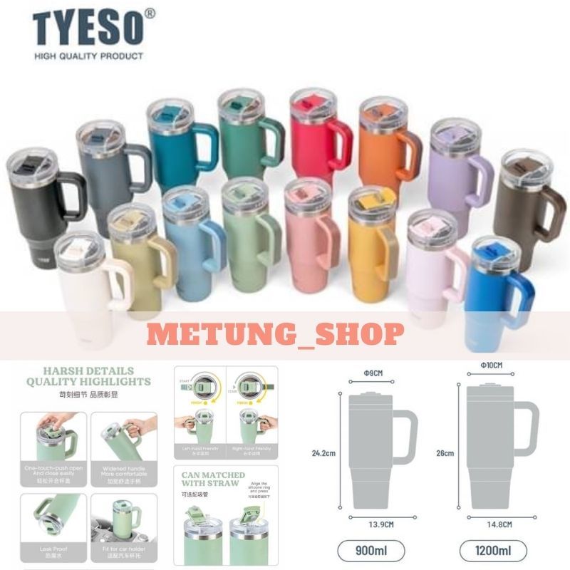 ของแท้พร้อมส่ง รุ่นใหม่ 2024 TYESO 16 สี 30-40oz แก้วเก็บความเย็นมีหูจับ สแตนเลสแท้ 304 พร้อม ...