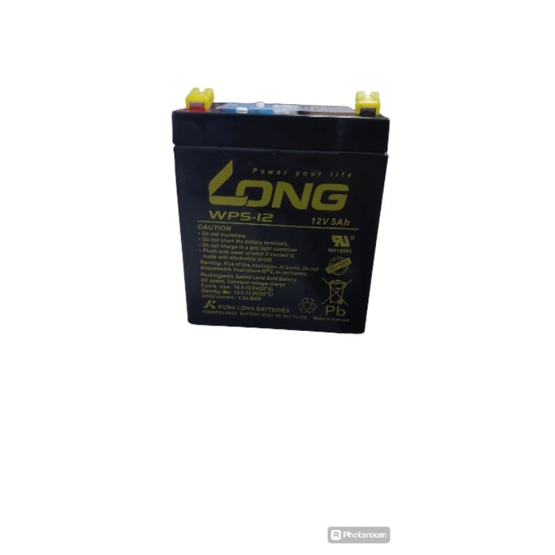Long แบตเตอรี่แห้ง 12V 5AH LONG WP5-12 / F1 แบตสำรองไฟ UPS ไฟฉุกเฉิน ...