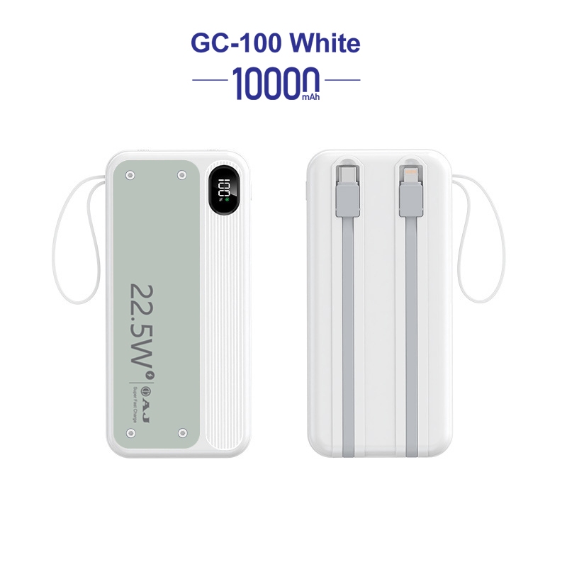 AJ เพาเวอร์เเบงค์ 22.5W รุ่น GC100 /GC210 /GC31 รองรับชาร์จเร็ว สายในตัว (มอก.2879-2560) ประกัน ...