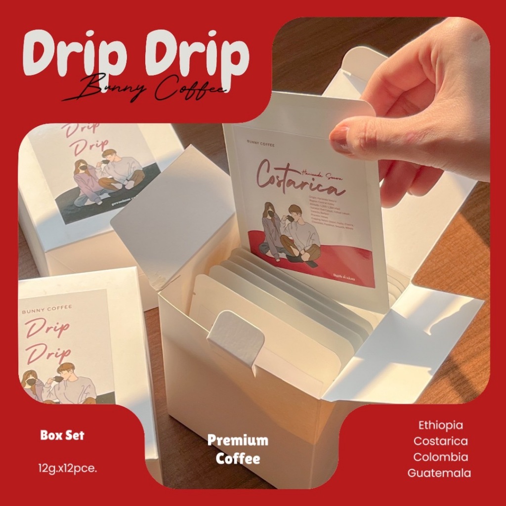 Drip Drip Bunny Coffee drip bag coffee box set (เอธิโอเปีย/คอสตาริก้า ...