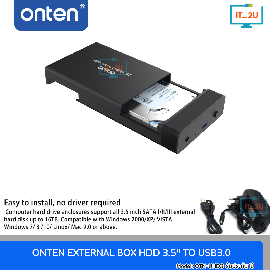 ONTEN OTN-UHD3 External3.5" SATA HDD Enclosure กล่องใส่ฮาร์ดดิส ...