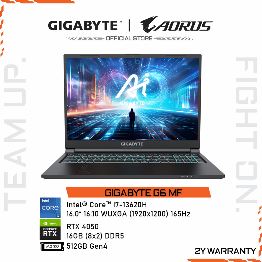 GIGABYTE G6 MF-H2TH853KH Gaming Notebook 16" | Intel® Core™ i7-13620H ...