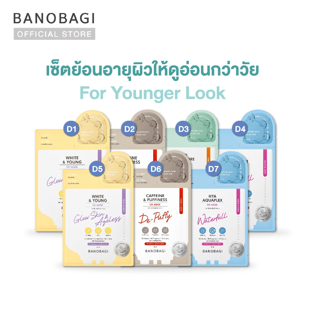 BANOBAGI DX Mask for Younger Look Set บาโนบากิ ดีเอ็กซ์ มาสก์ เซ็ต ย้อน ...