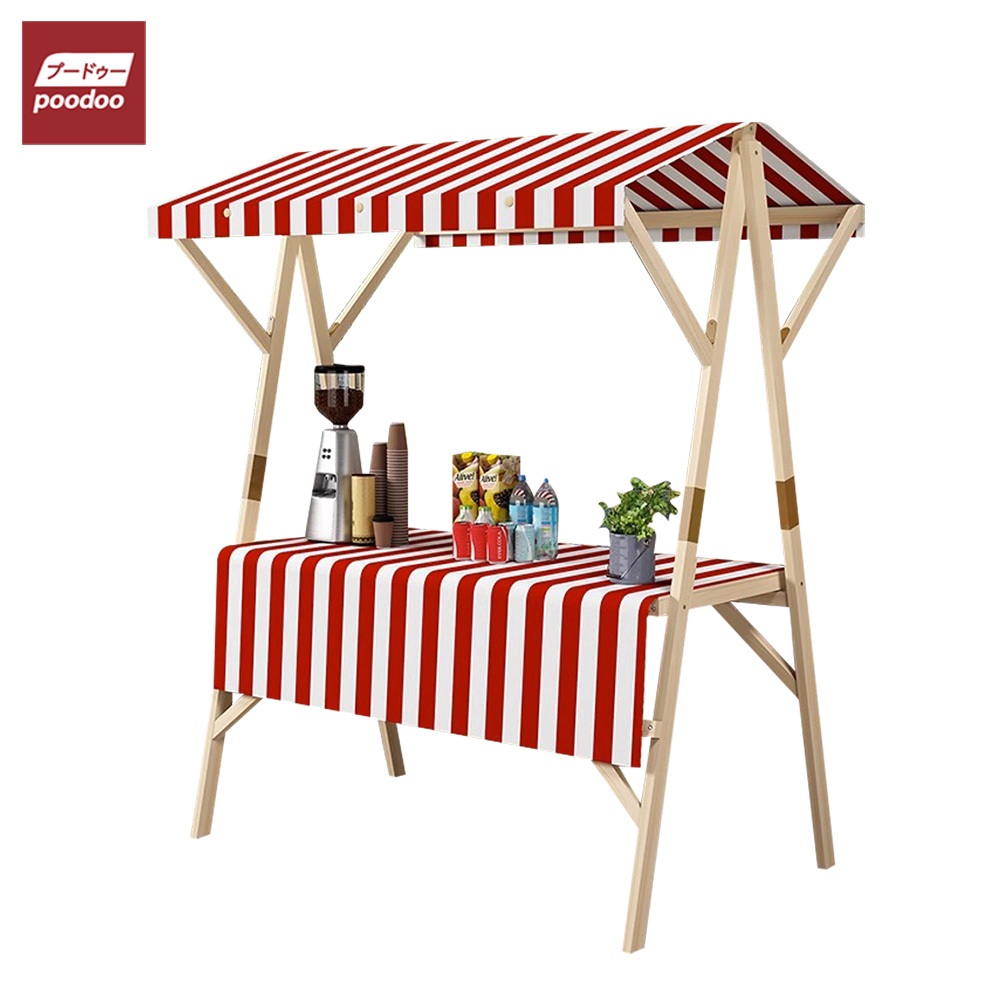 poodoo ซุ้มวางสินค้า แบบมีหลังคา พร้อมผ้าปูโต๊ะ สไตล์โมเดิร์น แผงขายของ ...