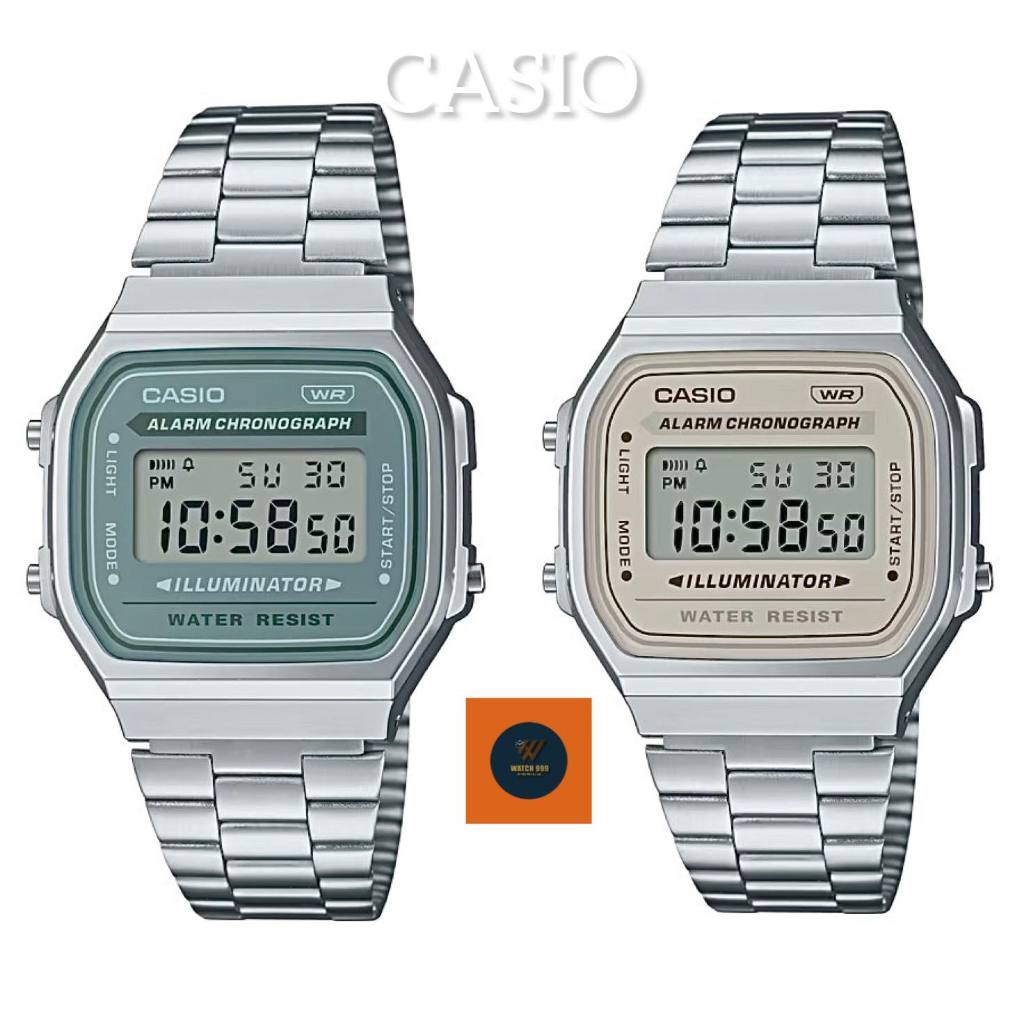 นาฬิกา Casio แท้ รุ่น A168WA Digital สายสแตนเลสแท้ สำหรับผู้หญิง ของแท้ ...