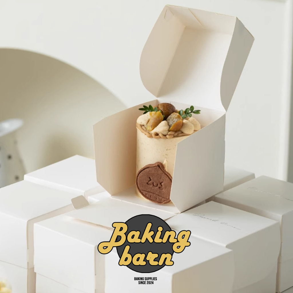Baking Barn (10ชิ้น/50ชิ้น) ปอนด์ ขาวล้วน ทรงสูง ขนาด10x10x10 ซม. cake ...