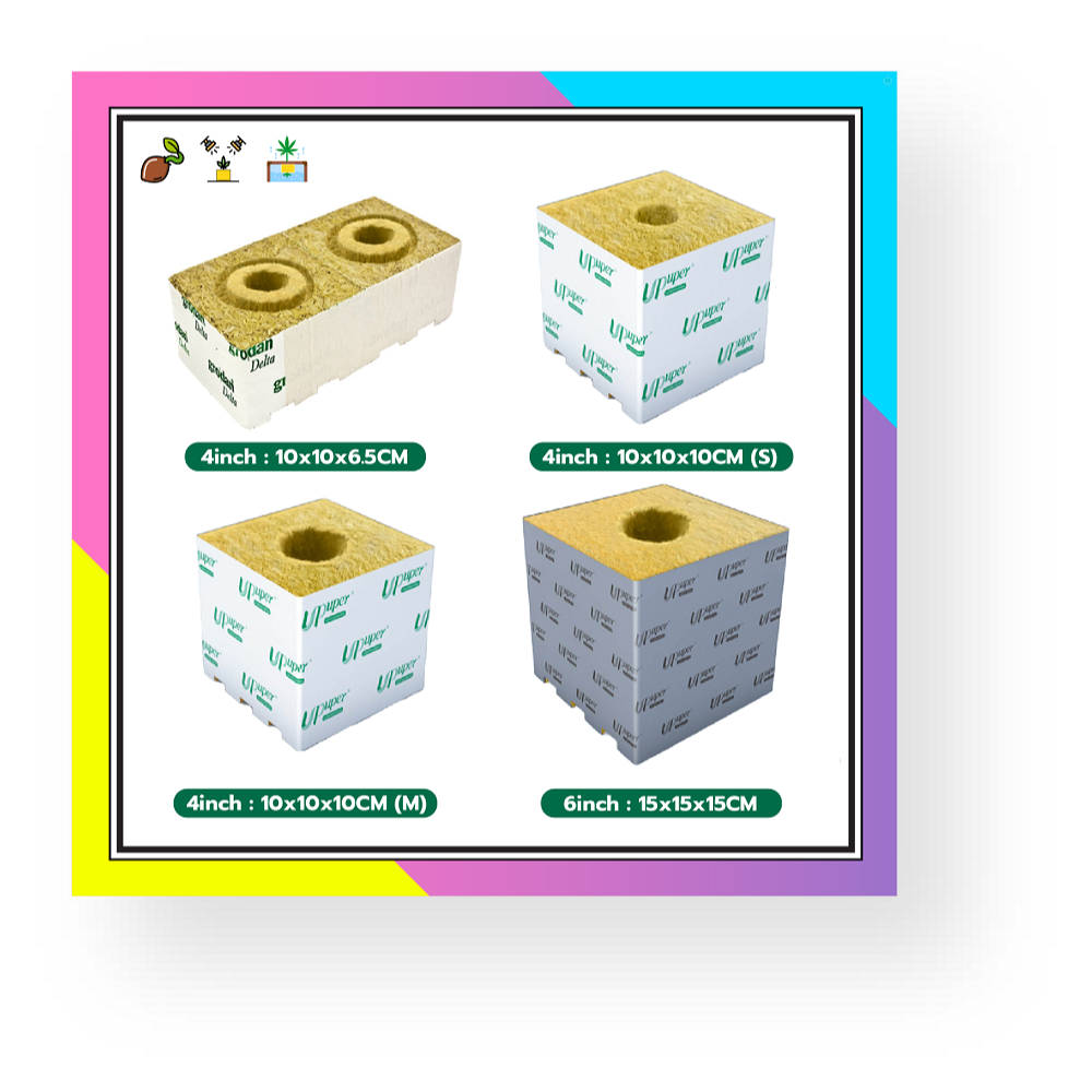 Rockwool Cube (4inch/6inch) - ร็อควูล ก้อนเพาะเมล็ด ปักชำกิ่ง เพาะปลูก ...