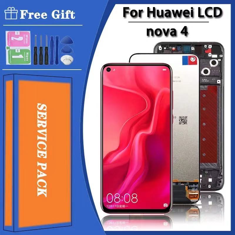 สำหรับ Huawei nova4 โทรศัพท์มือถือหน้าจอประกอบ vce-al00 เดิมพร้อมกรอบ nova4 ภายในและภายนอก ...