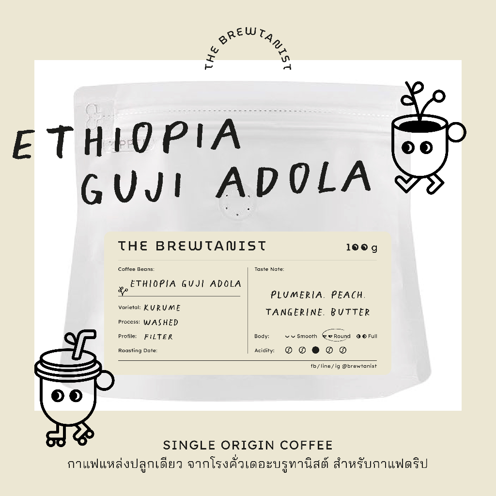 เมล็ดกาแฟ Ethiopia Guji Adola | Single Origin จากโรงคั่วเดอะบรูทานิสต์ คัดเมล็ดทุกถุง | Shopee ...