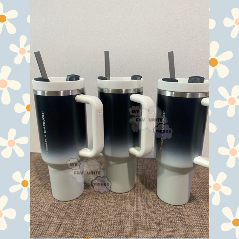 Starbucks Stainless Steel Stanley Gradient Black White Cold Cup 40oz ...
