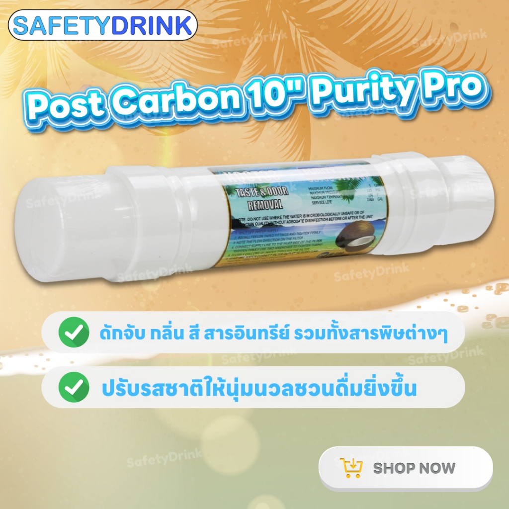 ไส้กรองน้ำ Inline Post Carbon 10 นิ้ว Purity Pro (แบบเสียบ) | Shopee Thailand