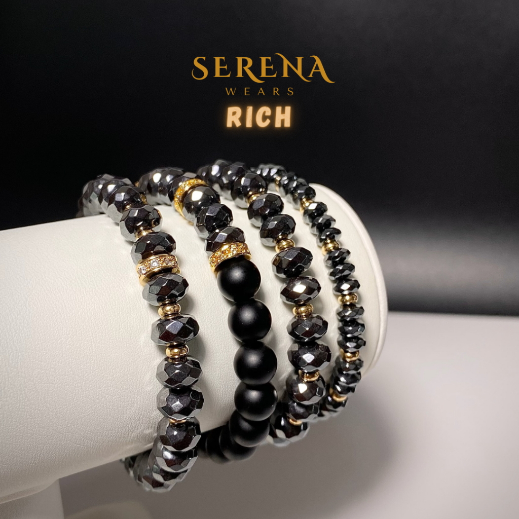 SERENA x RICH ‌ กำไลหินแท้ เฮมาไทต์ (Hematite) | Shopee Thailand