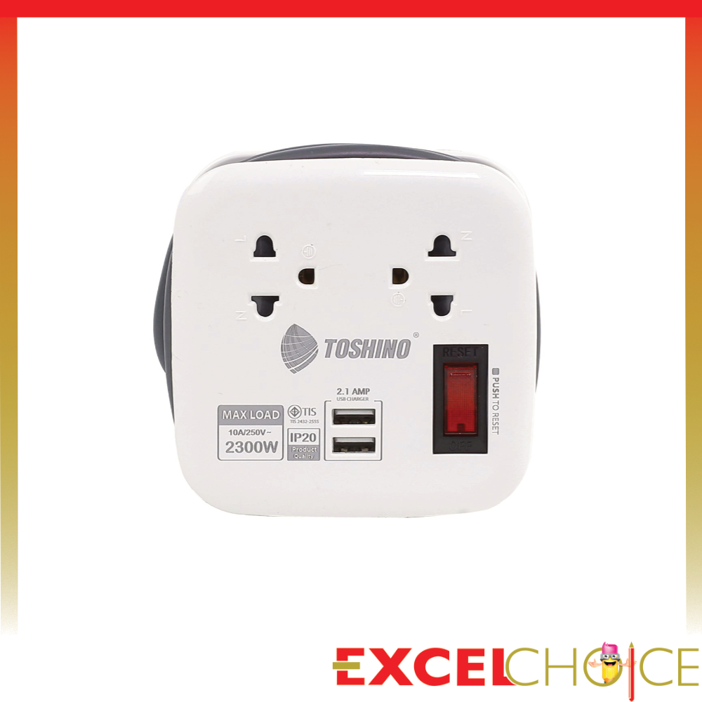 โตชิโน XP Series ปลั๊กพกพาคุณภาพสูง USB2.1A2PORT Toshino | Shopee Thailand