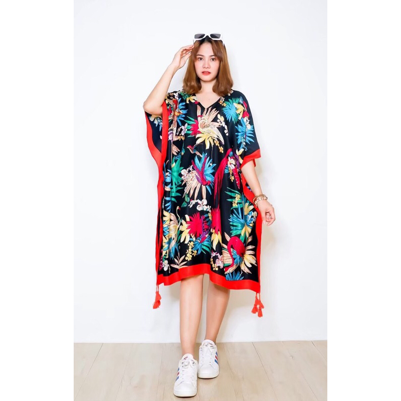 🎉🎉🌷เดรสโบฮีเมียน คอวีชายเท่ากัน🌷🎉🎉มีเก็บปลายทาง | Shopee Thailand