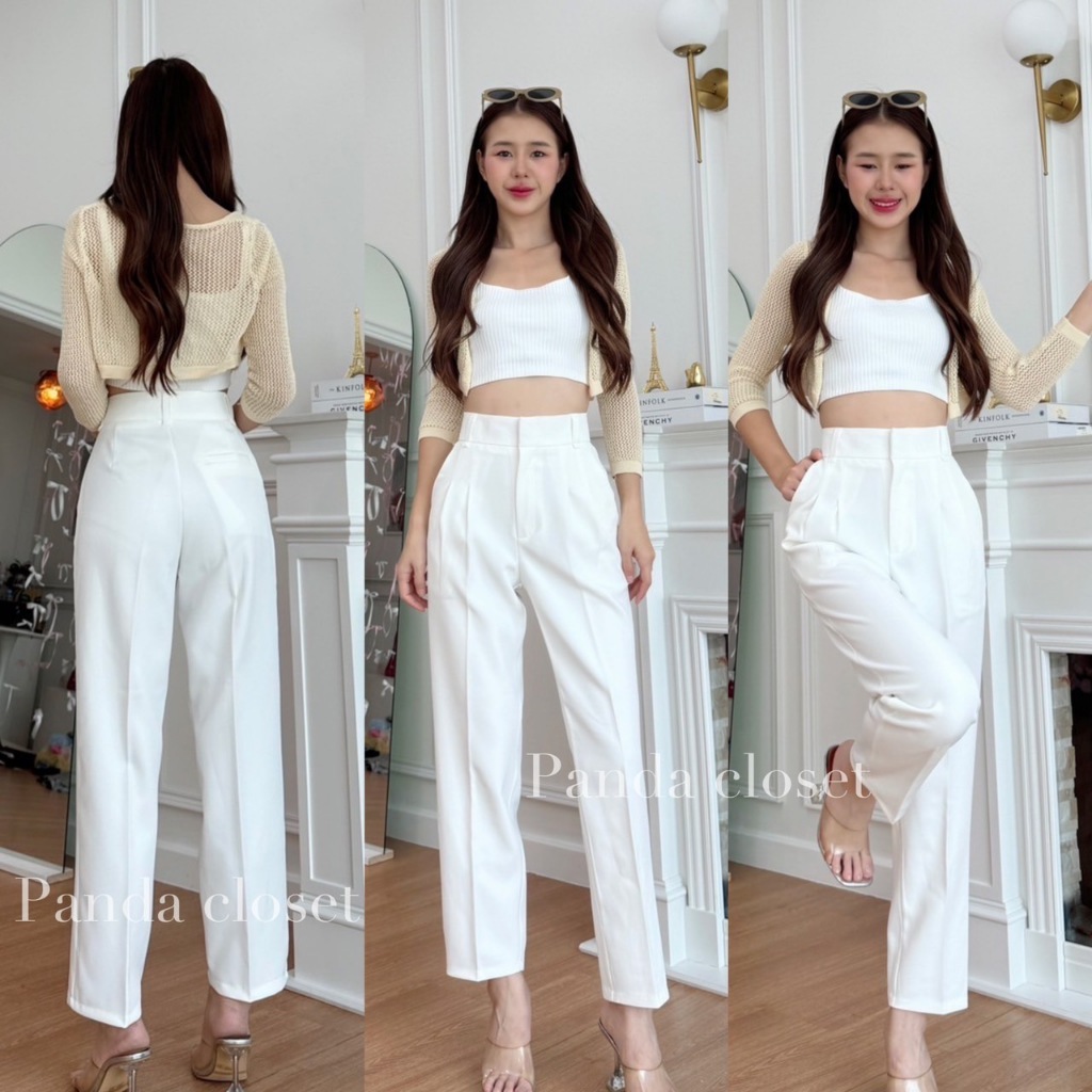 PD11 กางเกงทรงบอย Size : S-XXL แฟชั่นผู้หญิงเอวสูง รุ่นซาร่า กระเป๋าเจาะผ้าเบอลิน | Shopee Thailand