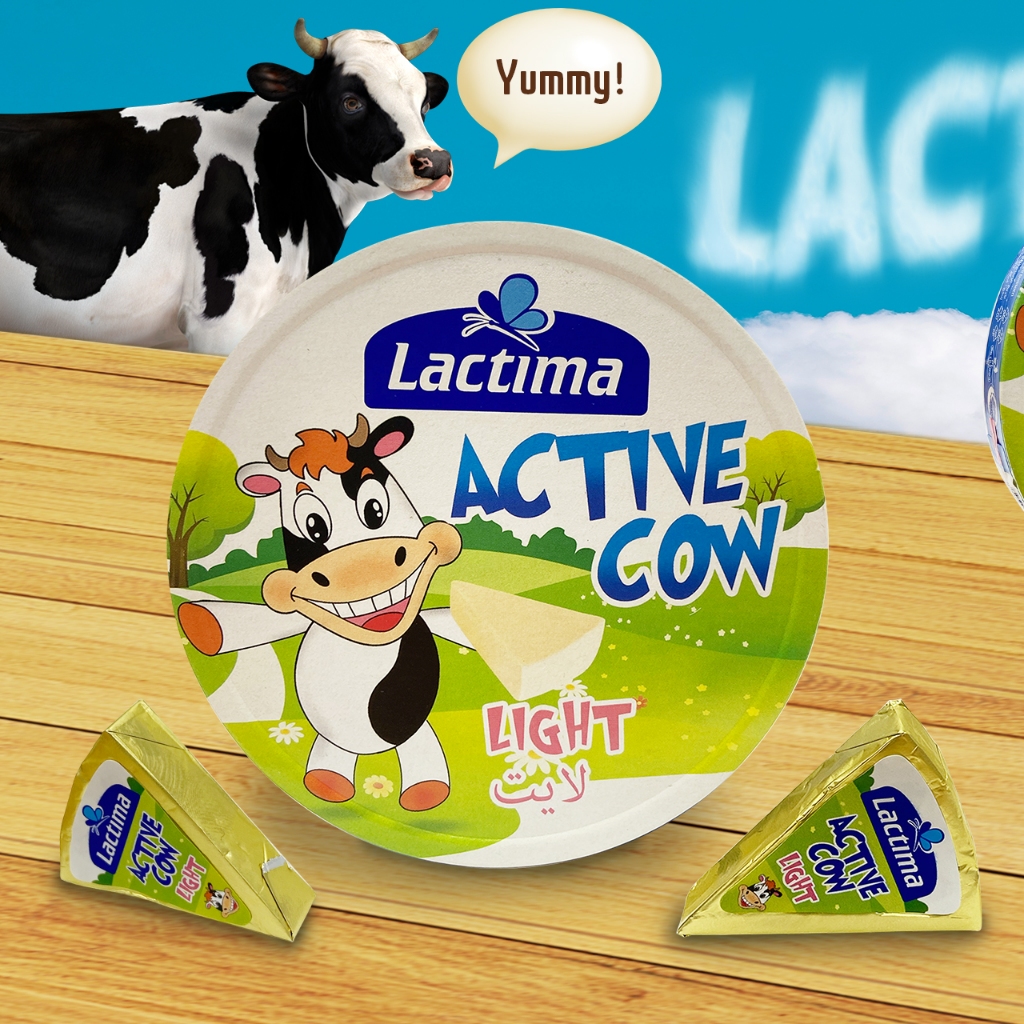 ชีสหวาน ชีสสามเหลี่ยม ชีสวัว ชีสทานเล่น Lactima active Cow Cheese ...