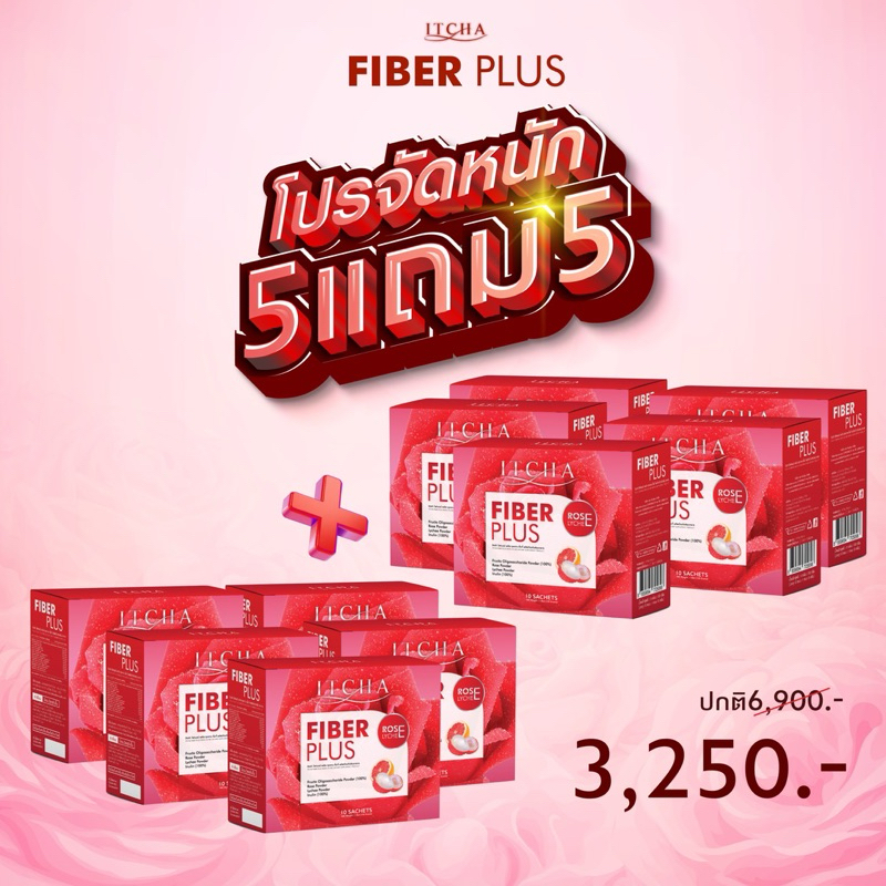5 แถม 5 ITCHA FIBER PLUS อิชช่า ไฟเบอพลัส เบนซ์ พรชิตา อาหารเสริมสูตร ...