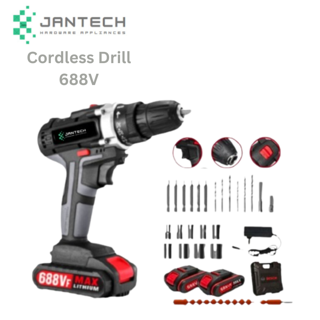 JANTECH 688V Drillสว่าน สว่านมือไร้สาย ชุดแบตเตอรี่ Li-on รถ ไขควงไฟฟ้า สว่านไขควงกระแทก ...