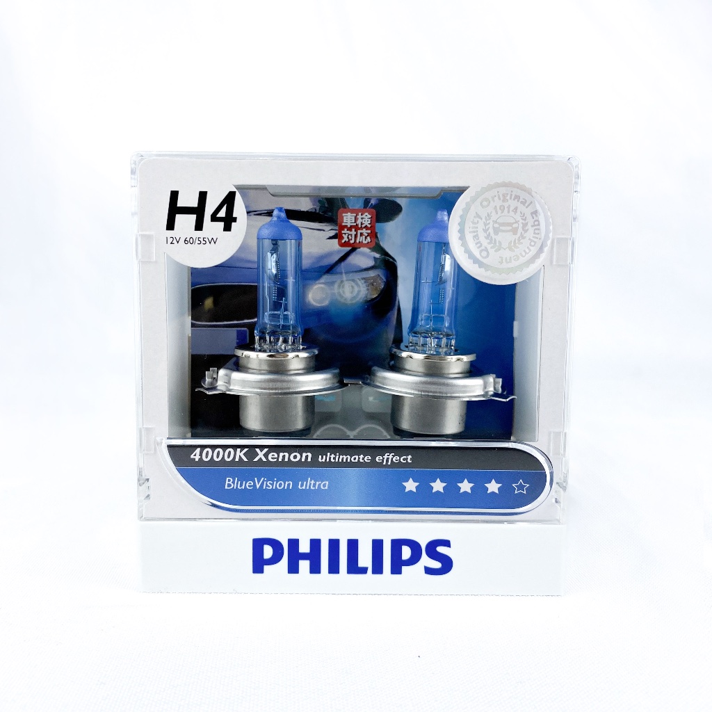 หลอดไฟหน้ารถยนต์ฟิลลิป PHILIPS H4 12V 60/55W 4000K Xenon ultimate ...