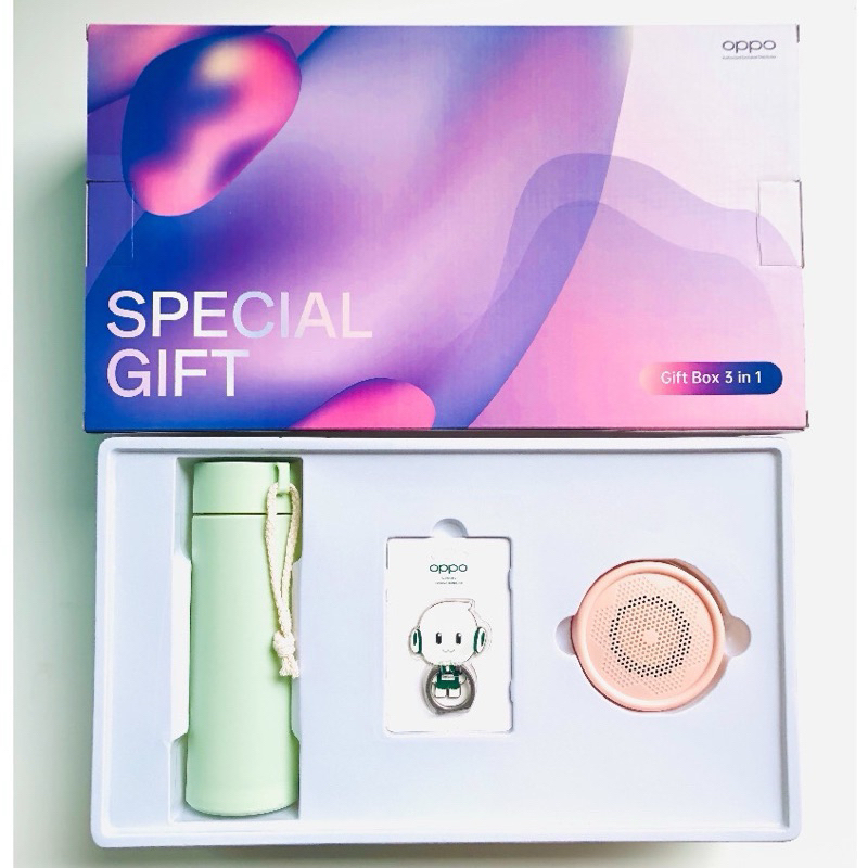 สินค้าพร้อมส่ง Oppo Spacial Gift Box set 3 in 1 (กระบอกน้ำ,แหวนรองนิ้ว ...