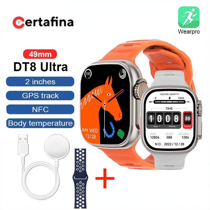 DT8 ultra smartwatch series 8 49mm temperature NFC GPS Bluetooth wrist ...