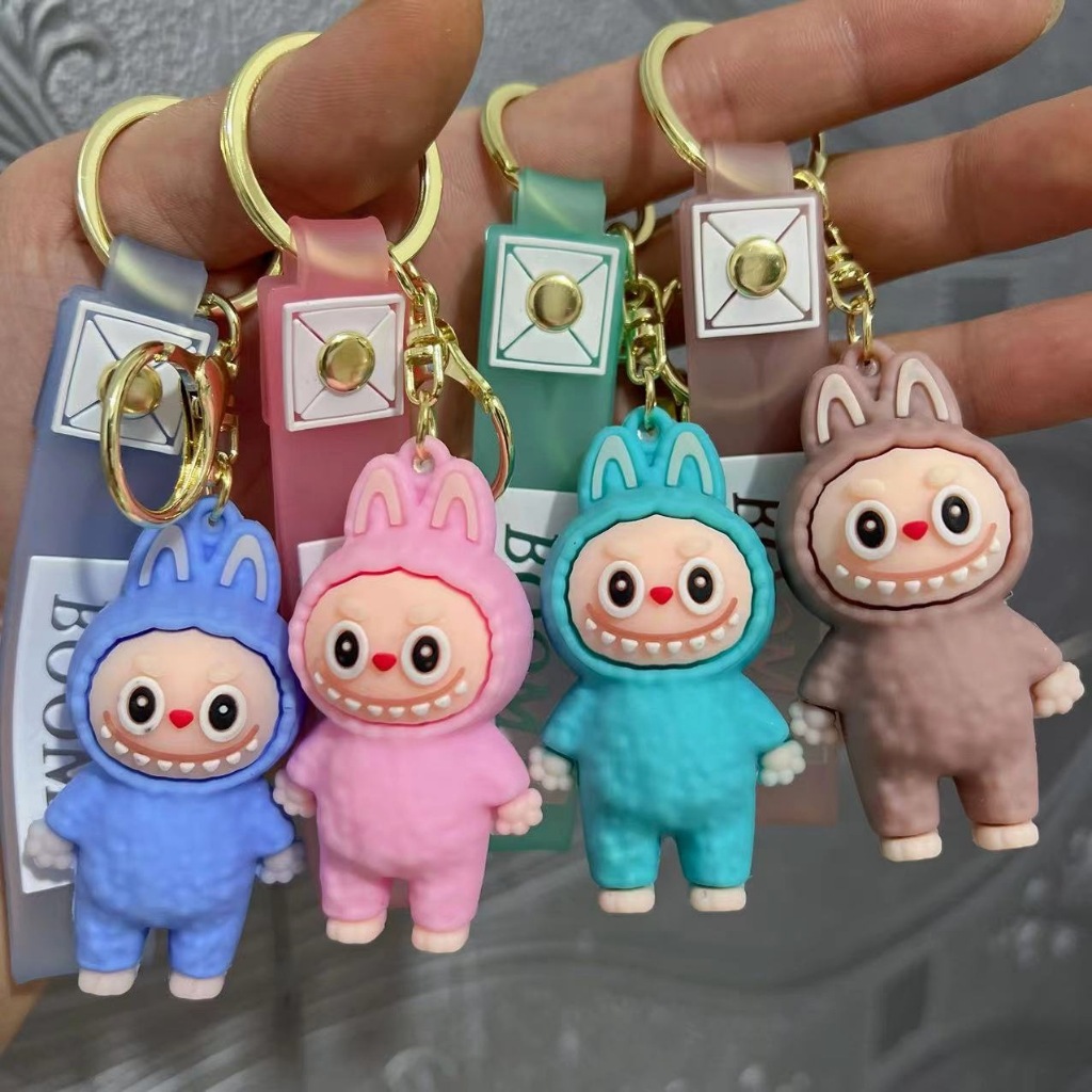 labubu v2 พวงกุญแจ Labubu รุ่นซิลิโคน พร้อมส่งในไทย พวงกุญแจ จี้ตุ๊กตา ...