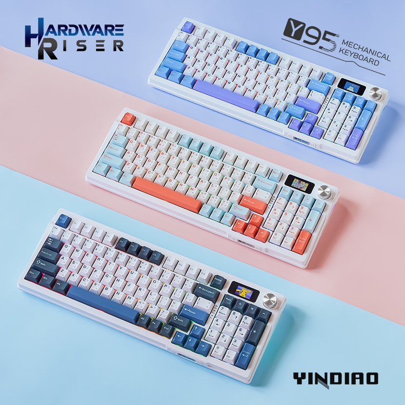 YINDIAO - Y95 คีย์บอร์ด 98% ขนาด Full Size มาพร้อมจอ TFT Screen & Knob ...